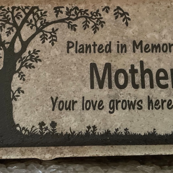 Planted in Memory of - Memorial Stone- Concrete Paver Memorial Marker ...