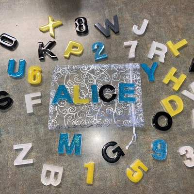 Rainbow 2-color Glitter Alphabet Resin Letters Homeschool - Etsy