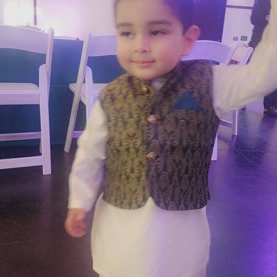 Joon Embroidery Green Koti Baby Boy Kurta Pajama / Shalwar Kameez ...