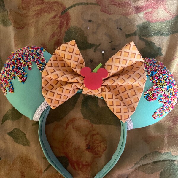 Ice Cream Mouse Ears, Ice Cream Headband, Ice Cream Bar Ears, Custom ...