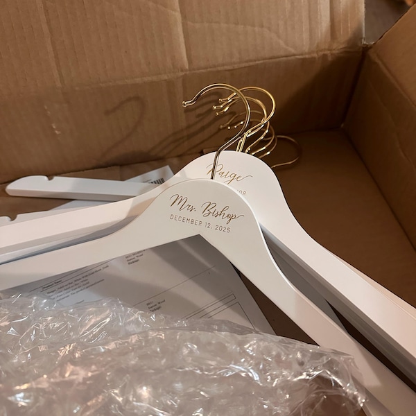 Personalized Gold Hook Bride Hanger for Wedding Dress, Custom Gold Name ...