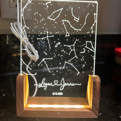 Personalized Constellation Chart Lamp Gift Star Map on Night - Etsy