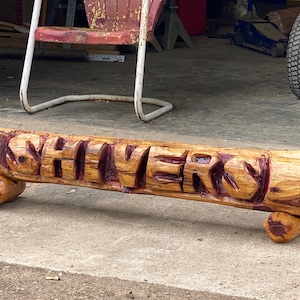 3 Foot Cedar Name Log, Two Base Logs, Rustic Yard Sign, Chainsaw ...