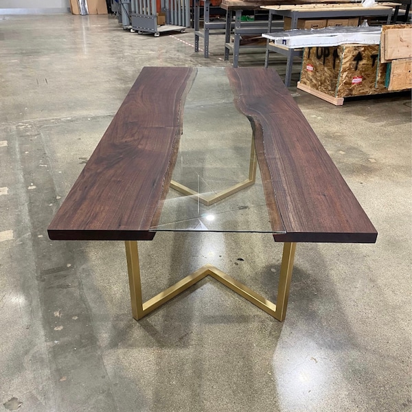 50% OFF SALE- 8ft Long Live Edge Walnut Dining Table With Your Choice ...