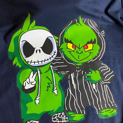Grinch and Jack Skellington Christmas DTF Transfers Ready to Press ...