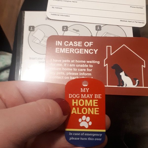 My Pet's Are Home Alone Keychain, Wallet Card and Self Laminating Pouch ...