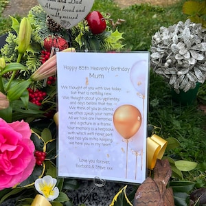 One Year Death Anniversary Grief Keepsake Card, One Year Since You Left ...