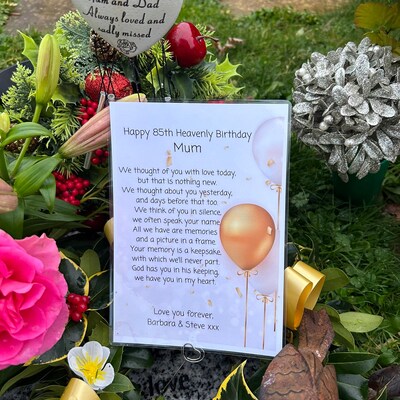 One Year Death Anniversary Grief Keepsake Card, One Year Since You Left ...