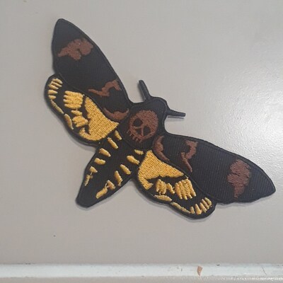 Deaths Head Moth Embroidered Patch Applique Gothic Emo Punk - Etsy