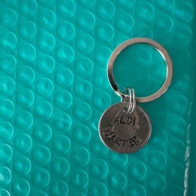 Aldi Quarter, Shopping Cart Quarter, Coin Keychain, Hand Stamped Key ...