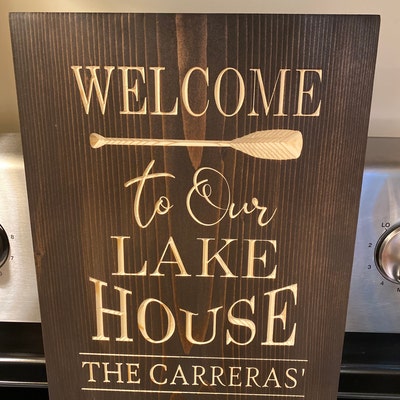 Personalized Engraved Welcome to Our Lake House Oar Sign - Etsy