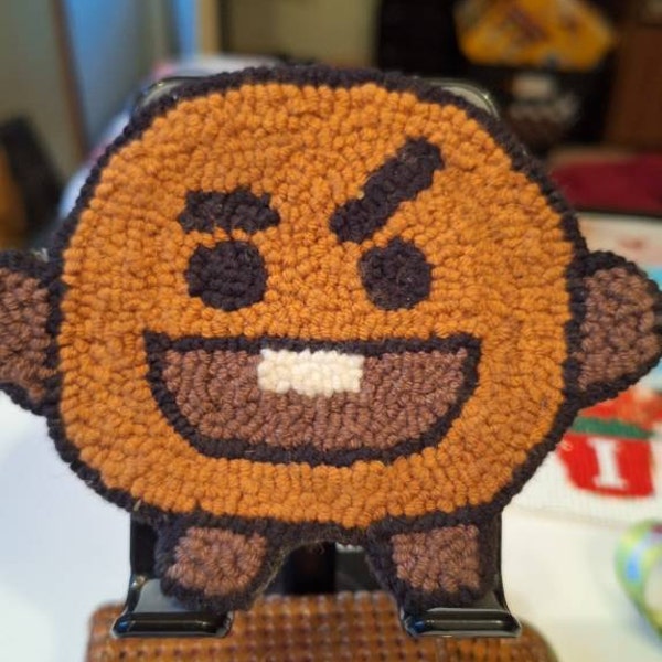 Pink Bow Coaster, Cherry Punch Needle Coaster,cherry and Bowl Mug Rugs ...