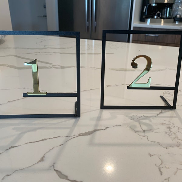 Wedding Table Numbers Metal Modern Table Centerpieces Reception Decor ...