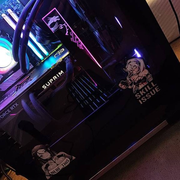 Skill Issue. Demon Waifu Sticker - Holographic Vinyl Sticker Edition ...