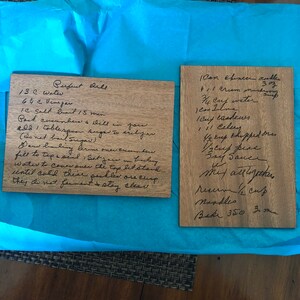 Custom Engraved Handwritten Recipe Card Keepsake - Etsy