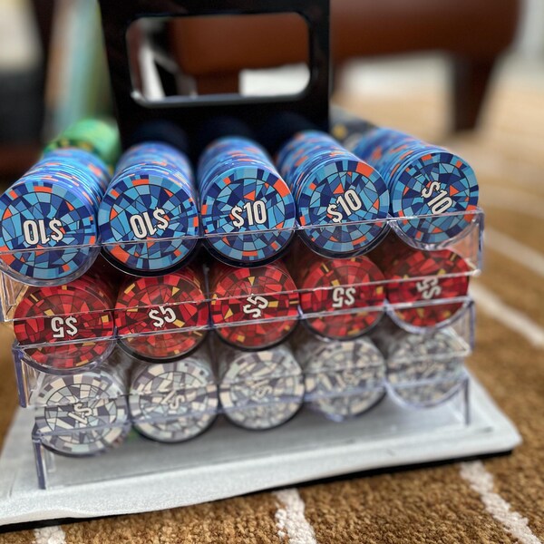 Stained-glass Rainbow Ceramic Poker Chips Genesis Founders Set - Etsy