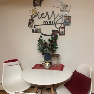 Merry Mail Christmas Card Display Script Font - Etsy