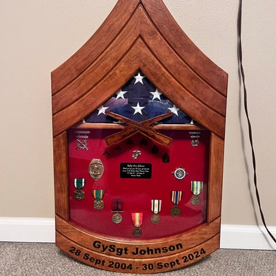 Handcrafted Air Force Skill Level Badge Shadow Box-air Force Shadowbox ...