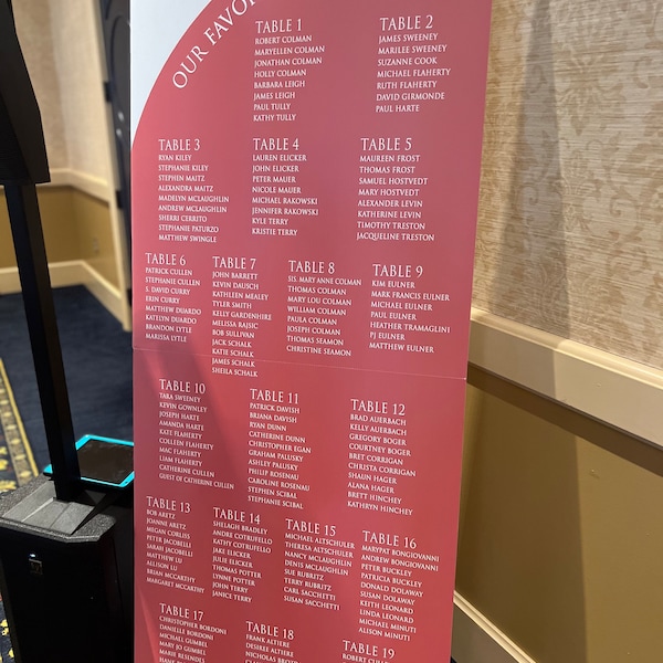 Arch Wedding Seating Chart, Floor Stand up Wedding Chart, Free Standing ...