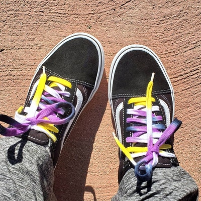 Trans Pride Flag Tie Dye Cotton Shoelaces Choice of Length - Etsy