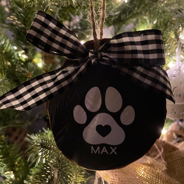 Paw Print Ornaments, Paw Print Dog Ornament, Christmas Gift ...