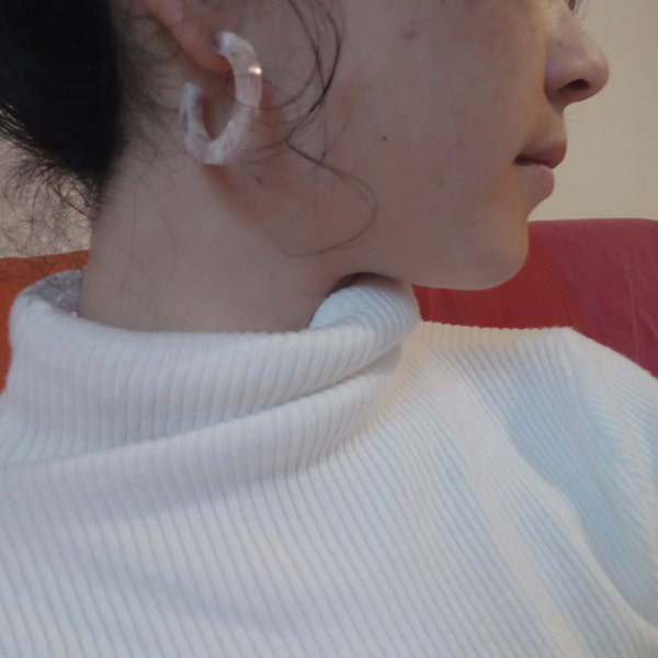 Carly Candy Multi Color Striped Circle Dangle Earrings, Resin Statement ...