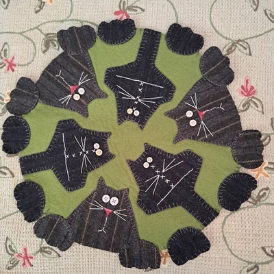 Wool Applique Penny Rug E-pattern Pdf Digital Download PUMPKIN ...