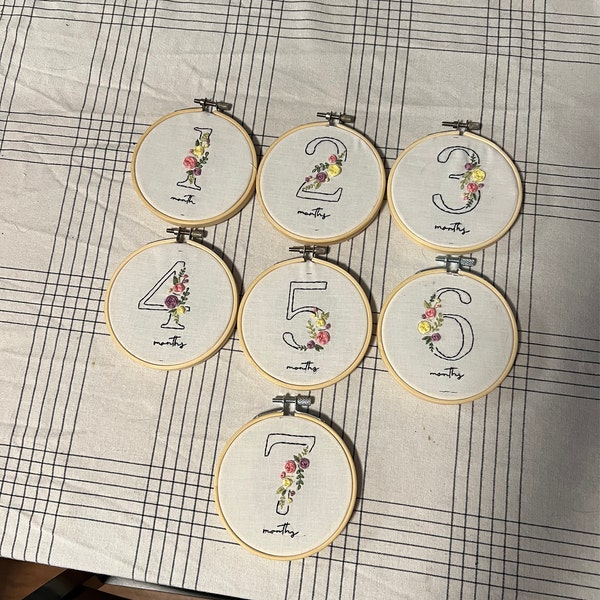 Floral Numbers 0-9 Embroidery Pattern With Phrases || Floral Embroidery ...