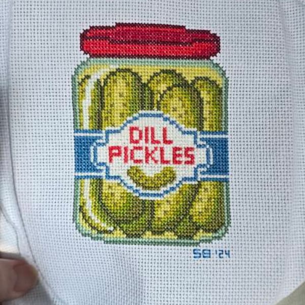 Dill Pickles Jar - PDF Cross Stitch Pattern - Pickle Lover, Cute ...