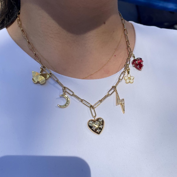 Build Your Own Custom Charm Necklace for Women, Multi Charms, Vintage ...