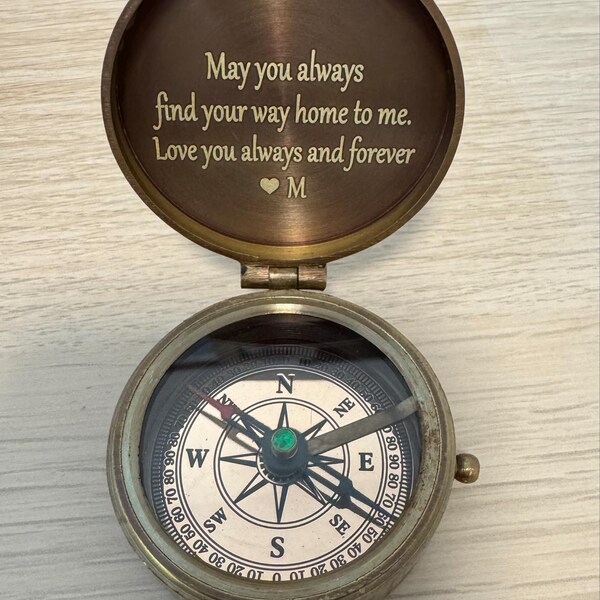 Christmas Gift, Engraved Compass, Fathers Day, Men's Gift, Wedding Gift ...