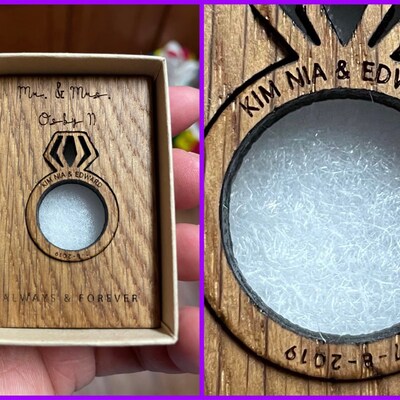 Personalised Wood Proposal Engagement Ring. Personalized Wooden Wedding ...