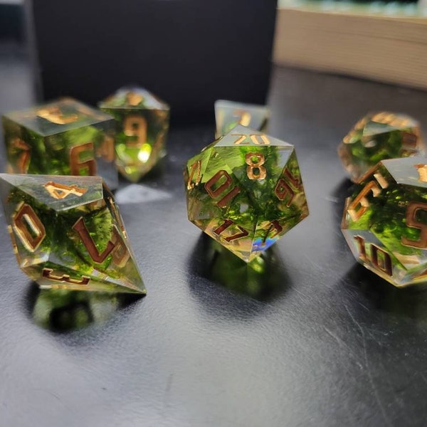Terrarium Dice Flower Dnd Sharp Edges Dice Set, Plant Druid Dice ...