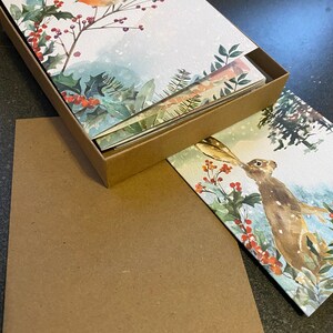 Winter Woodland Animals Christmas Cards 12 Holiday Watercolor Animals ...