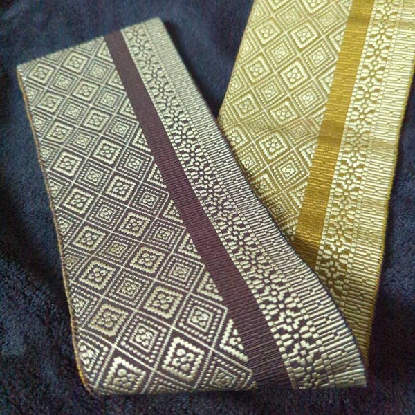 DEAR VANILLA Authentic Japanese Men's Kimono Kaku Obi Vintage Samurai ...