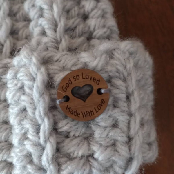 Crochet or Knitting Charms/tags - Wooden Tags/labels- Fabric Charms ...