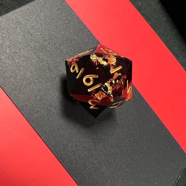 The Gods Are Athirst - Red and Black Handmade Resin Sharp Edge Dnd Dice ...