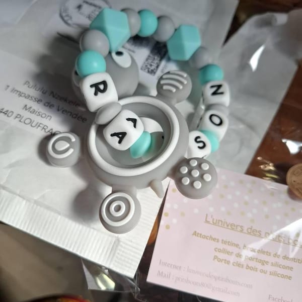 Personalized Silicone Pacifier Clip And/or Personalized Silicone Rattle ...