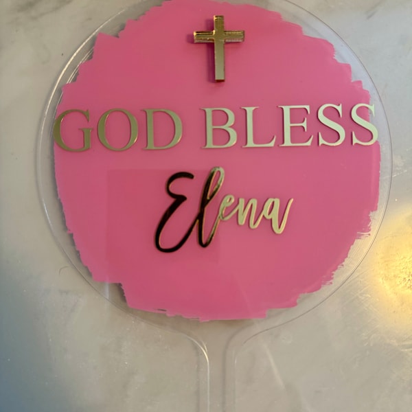 First Communion Cake Topper, Dedication Cake Topper, Custom Acrylic ...