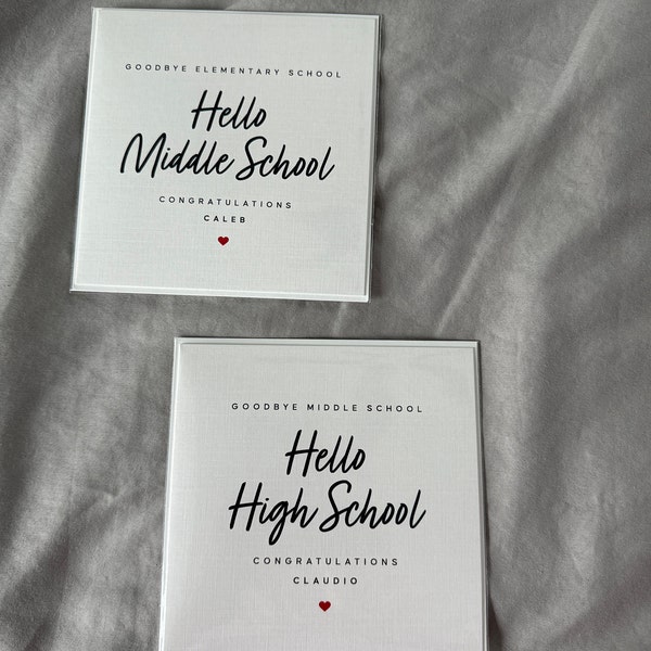 Middle School Graduation Card, for Girl, for Boy, Personalized Middle ...
