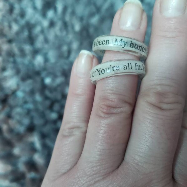 Fourth Wing Book Page Ring - Etsy