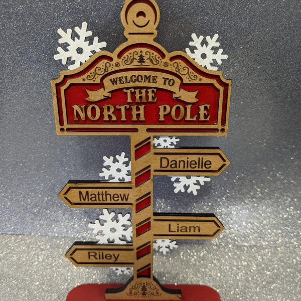 The North Pole Family Sign - Includes 2 to 8 Arrow Options - SVG File ...