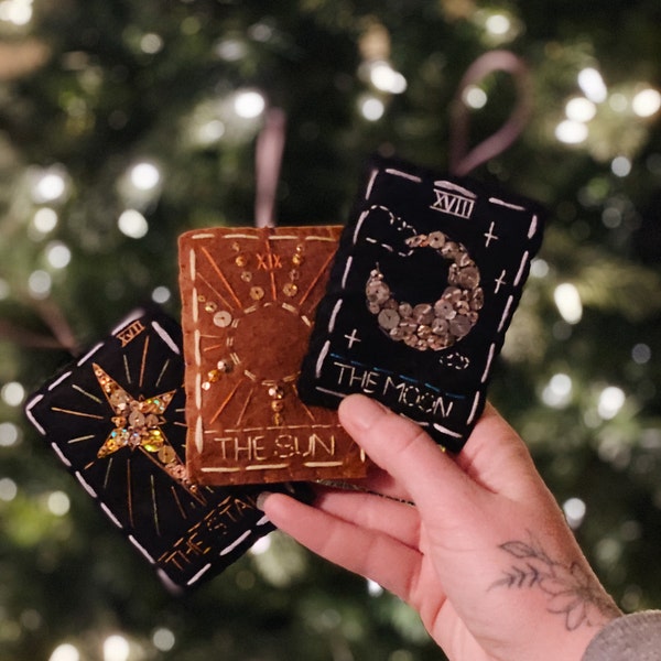 Handmade Felt Tarot Card Ornaments. Hand Embellished Embroidered, the ...