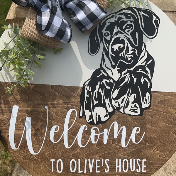 Pet Welcome Sign/ Dog Welcome Sign/ Pet Portrait Door Sign ...