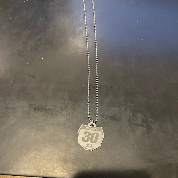 Aluminum Dirt Bike Number Plate Necklace With Personalized Graphics - Etsy