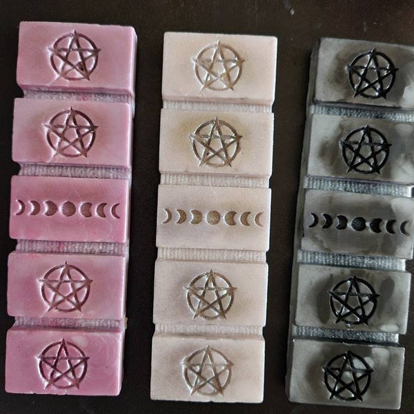 Emlems Pentagram Pentacle Moons Silicone Mould for Wax Melts, Resin ...