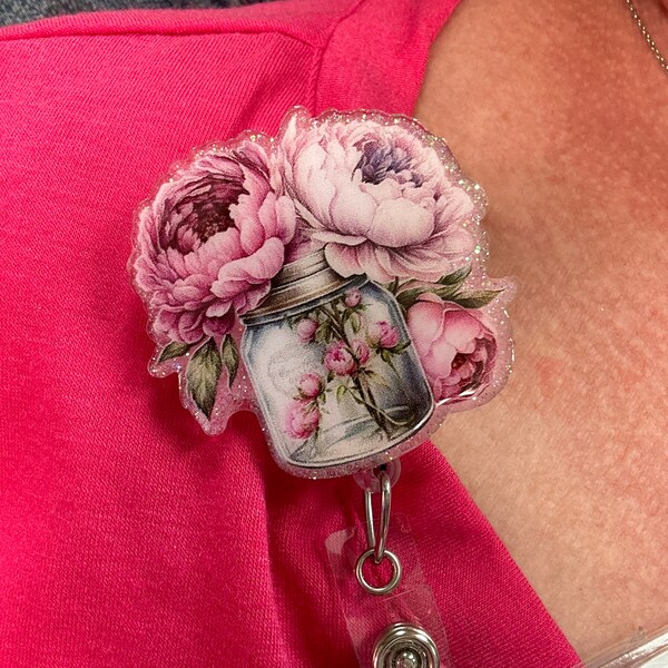 Pink Happy Brain Neuro Anatomy Badge Reel Smart Badge Retractable ID ...