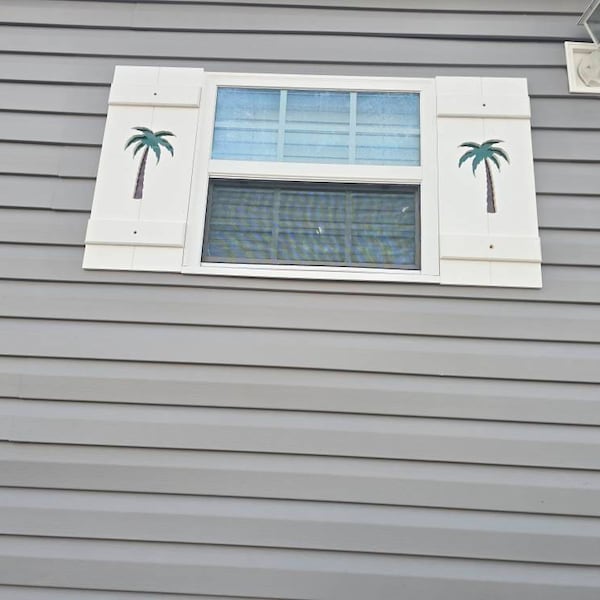 PVC Outdoor Exterior Shutter Board and Batten Palm Tree, Sold ...