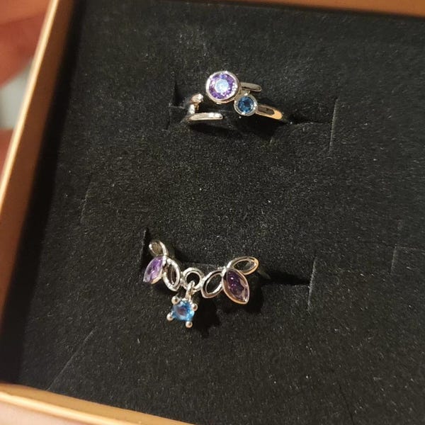 Custom Muichiro Tokito Inspired Double Ring Anime Manga Hashira 2 Piece ...