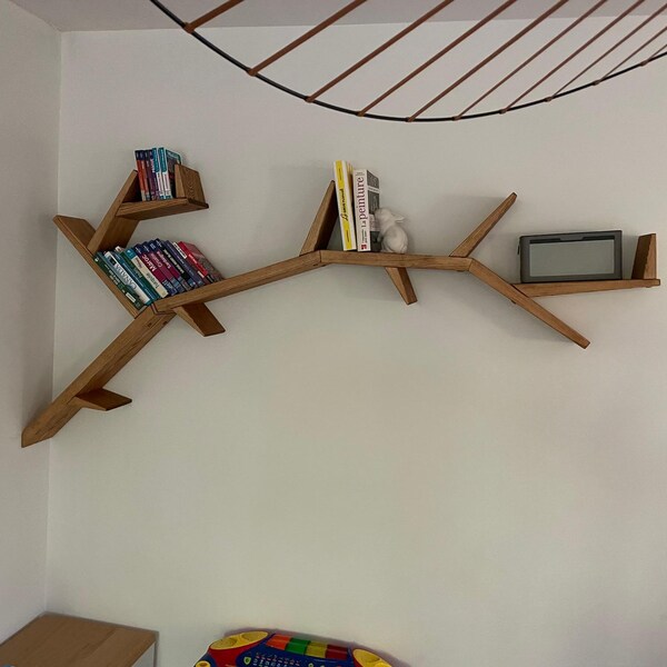 Tree Branch Bookshelf, Floating Bookshelves, Handmade Furniture, Book ...